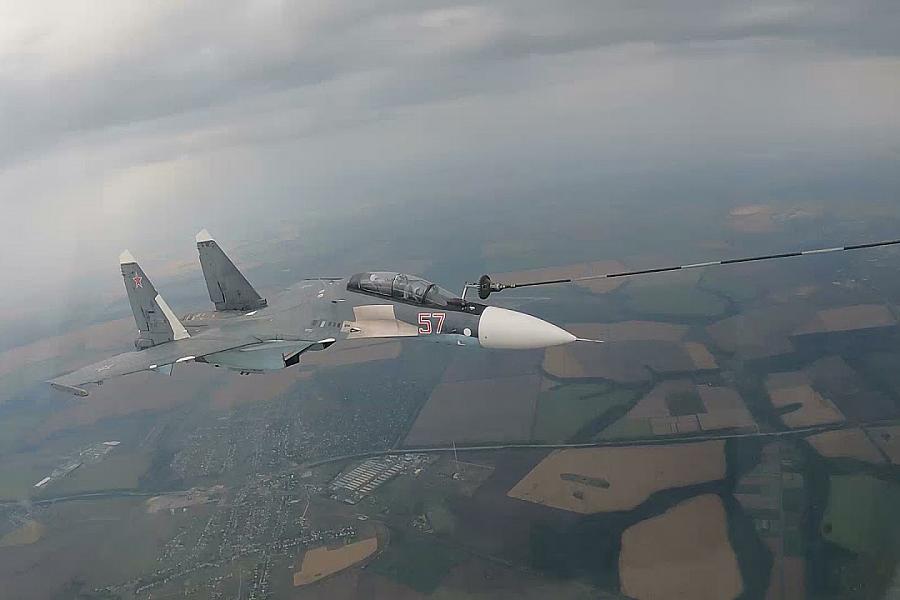 Crews of fighters and bombers of the Russian Aerospace Forces worked ...